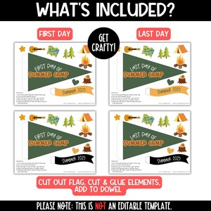 Summer Camp First and Last Day Flag Photo Prop Crafts, 1st Day of ...