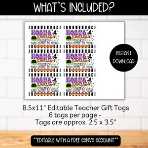 Halloween Teacher Coffee Gift Tag Template, Coffee Lovers Gift, Hocus ...