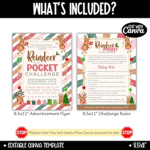 Holiday Christmas Teacher Appreciation Flyer Template, Santa Reindeer ...