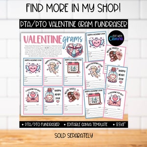 Valentine's Day Candy Gram Pink Red Heart Lollipop Editable Fundraiser ...