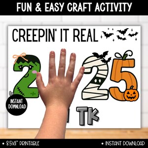 Pumpkin Preschool Handprint Craft, Halloween Kindergarten Activity ...