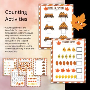 Thanksgiving Fall Kids Activities Game Bundle, Fall Preschool Prek ...