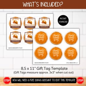 Editable Thanksgiving Pumpkin Pie Gift Tags for Teacher Coworkers ...
