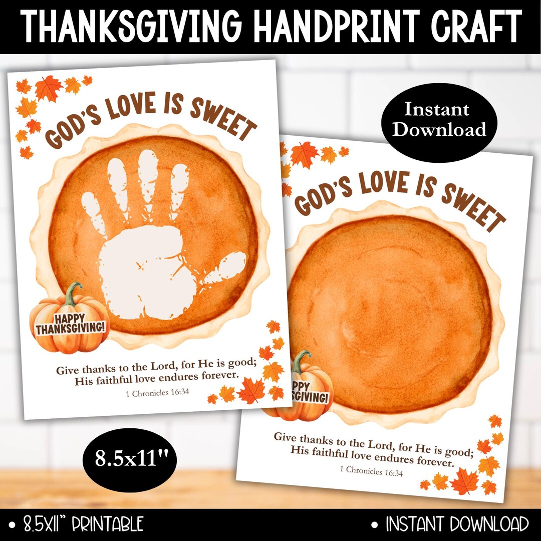 Christian Thanksgiving Pumpkin Pie Handprint Craft, Fall Church Bible ...