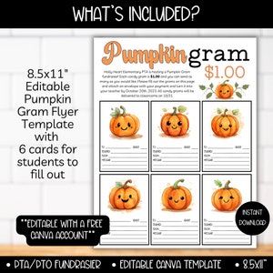 PTA PTO Boo Gram Fall Fundraiser Flyer Template, School Fundraisers ...