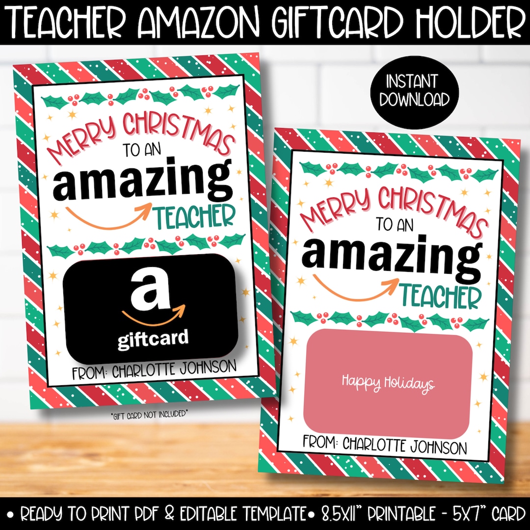 Festive Christmas Teacher Gift Card Holder, Last Minute Holiday Teacher ...