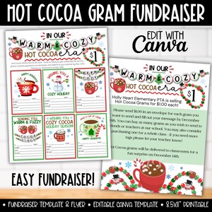 Hot Cocoa Era Gram Fundraiser Flyer Template, Candy Cane Grams ...