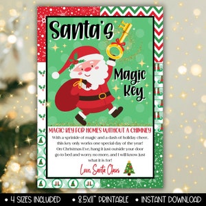 Santa's Magic Key Poem Christmas Eve Box Tag, Santa Claus Magical ...
