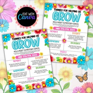 Teacher Staff Appreciation Week Floral Grow Theme Flyer, Teachers ...