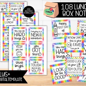 First Day of School Lunchbox Notes for Girls Boys Kindergarten First ...