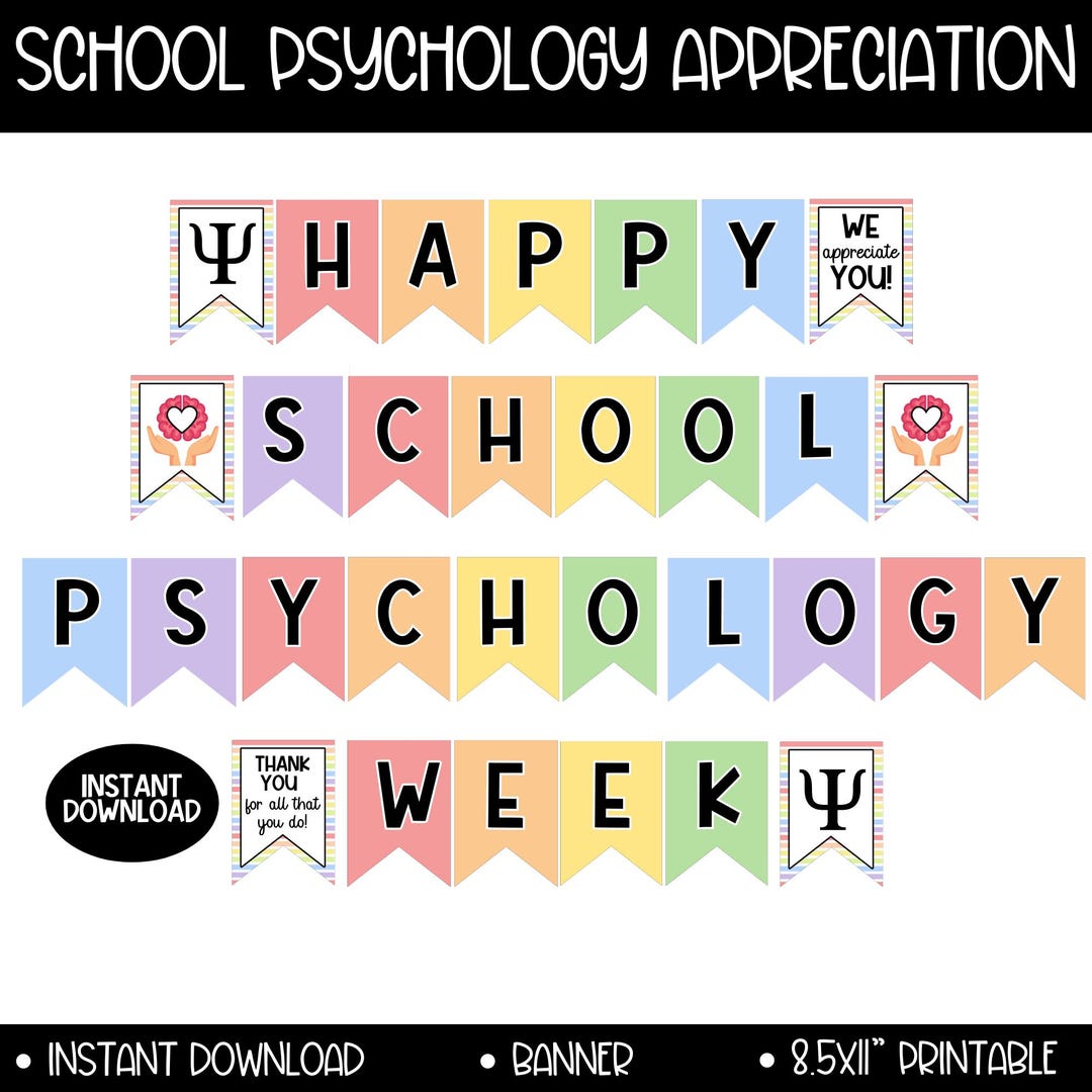 School Psychology Appreciation Week Banner, PTA PTO School Psychologist ...