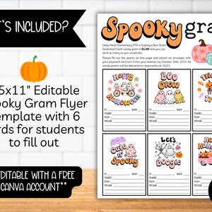 PTA PTO Boo Gram Flyer Template, School Fundraiser Ideas, Boo Gram ...
