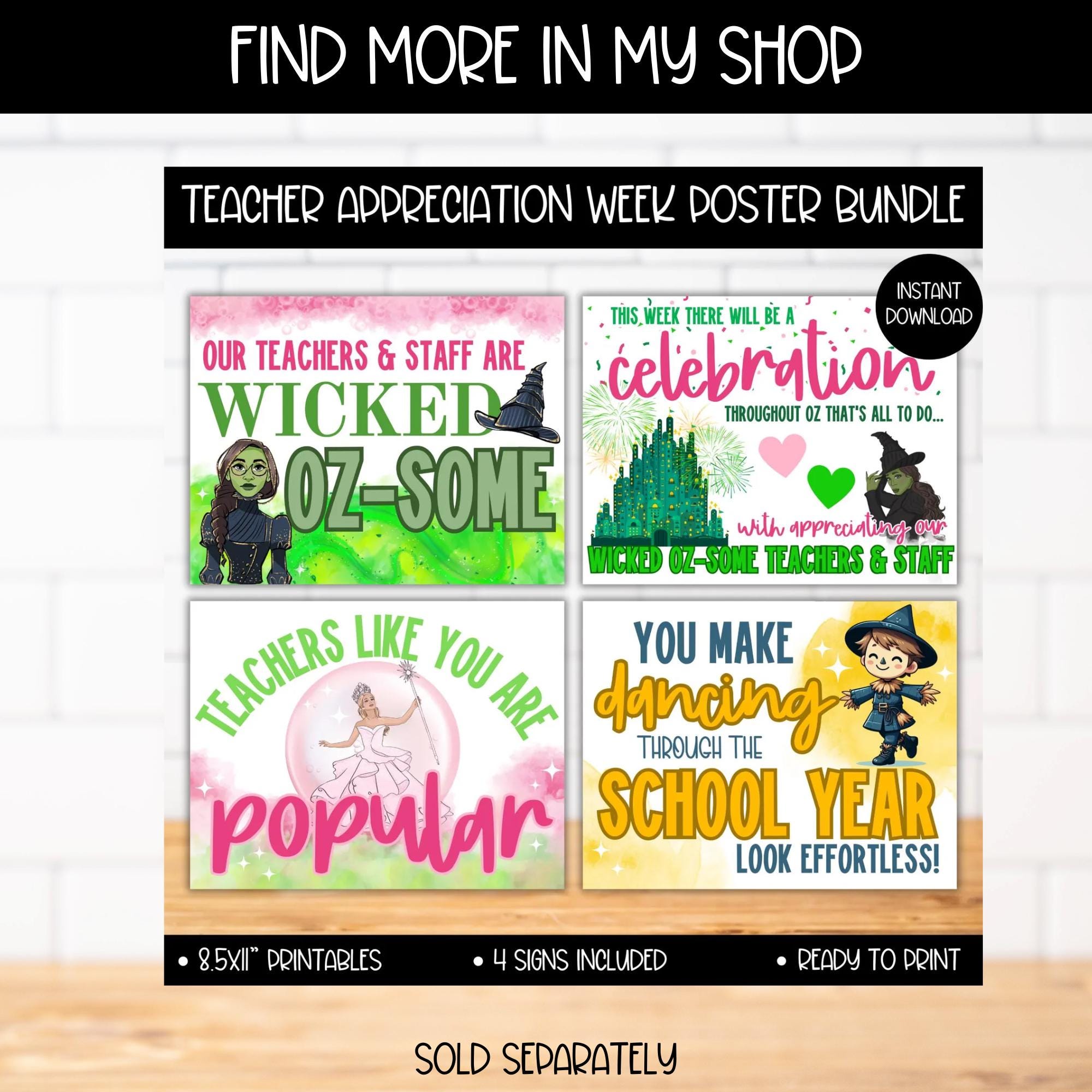 Wicked Teacher Appreciation Week Theme Gift Card Holder Canva Template ...