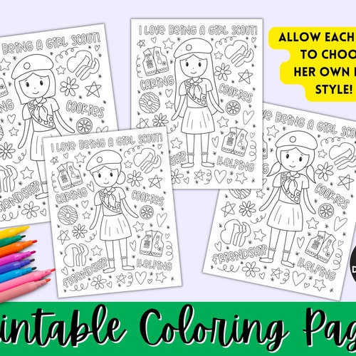 Daisy Girl Scout Coloring Page Printable - Etsy