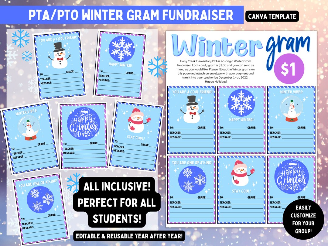 PTA PTO Winter Candy Gram | All Inclusive Holiday Gram | Winter Gram ...