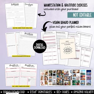 2025 Vision Board Party Kit Printable, New Year Visualization Goal Mood ...