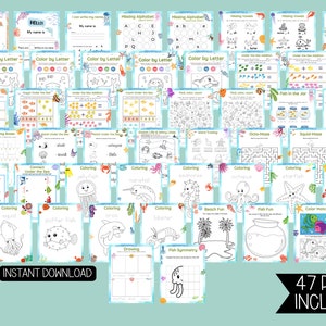 Toddler Ocean Busy Book | Preschool Curriculum ABC Math Counting ...