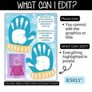 Christmas Holiday Winter Mitten Handprint Poem Toddler Baby Printable ...
