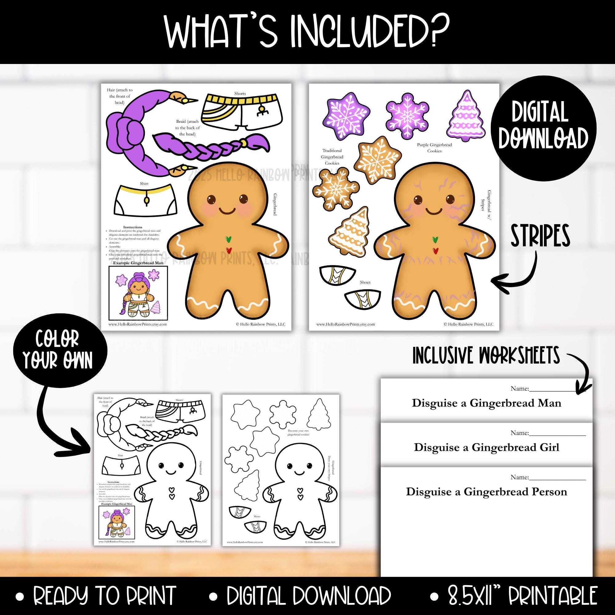Disguise the Gingerbread Man Kpop Hunter Printable Craft Project, Rumi ...