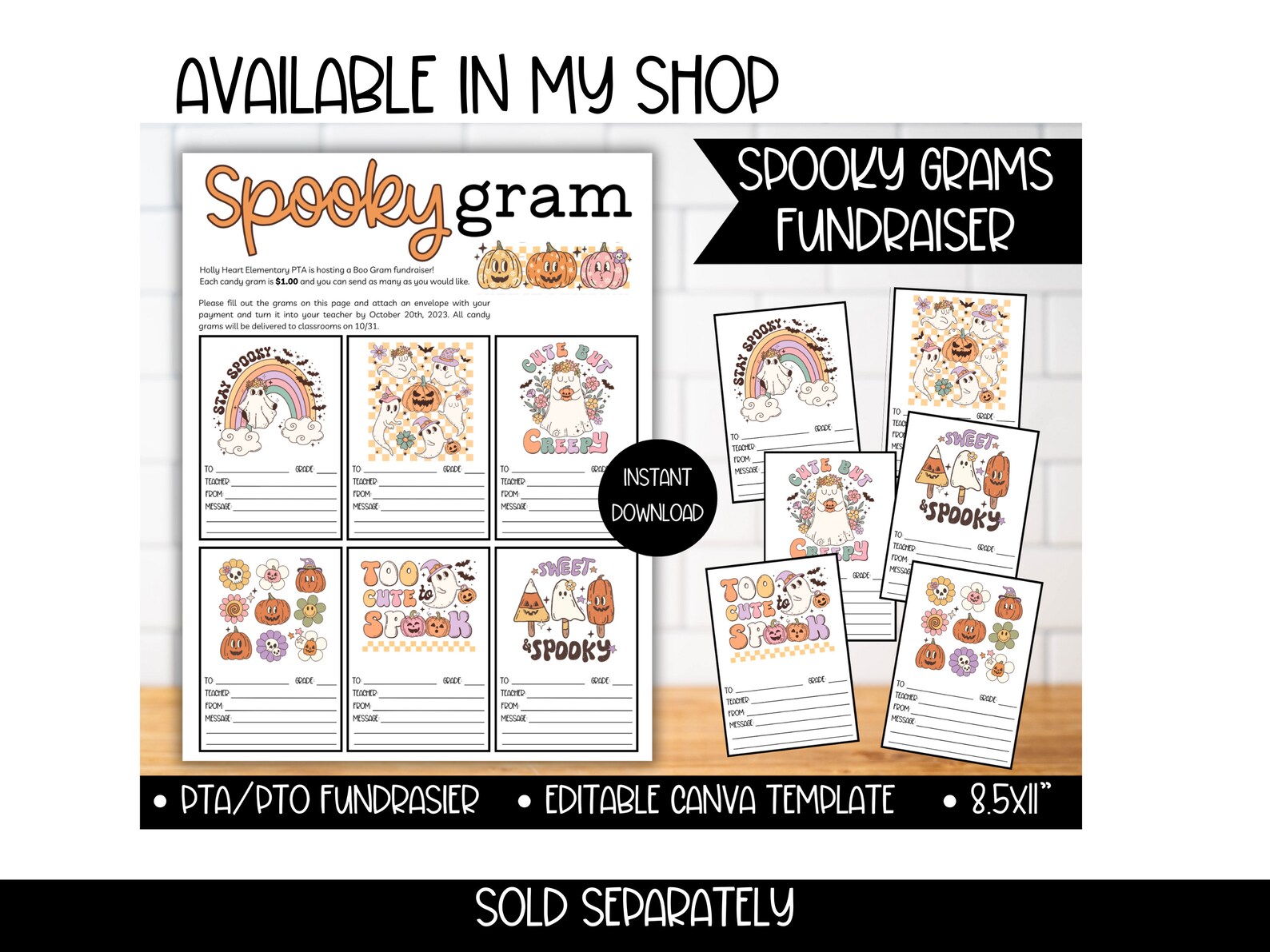 PTA PTO Boo Gram Fundraiser Flyer Template, School Fundraiser Ideas ...