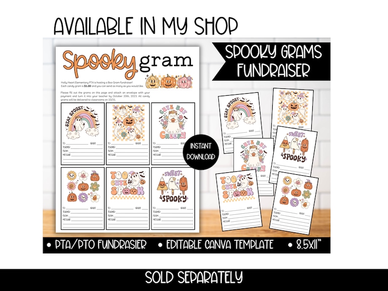 PTA PTO Boo Gram Fundraiser Flyer Template, School Fundraiser Ideas ...