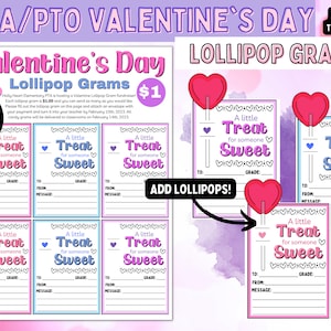 PTA PTO Valentine's Day Candy Gram School Fundraiser Flyer Template ...