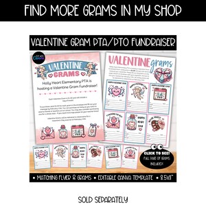 Rainbow Valentine's Day Candy Gram Fundraiser Flyer Forms Tag Template ...