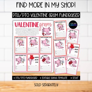 Valentine's Day Candy Gram Pink Red Heart Lollipop Editable Fundraiser ...