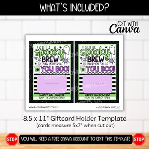 Halloween Spooky Brew Coffee Thank You for All You Boo Mug Gift Card ...