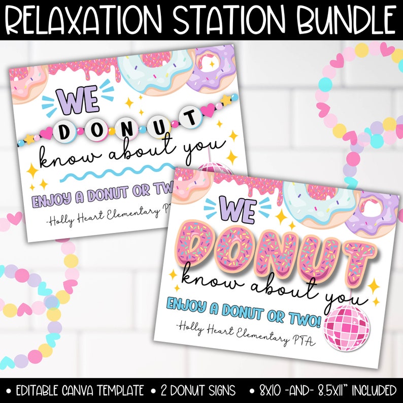Teacher Staff Appreciation Week Donut Breakfast Poster Sign Printable ...