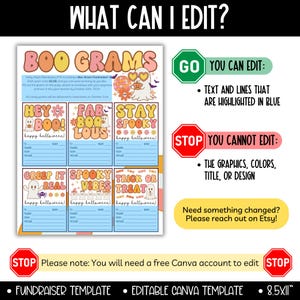 Halloween Boo Gram School Fundraiser Flyer Template, PTA PTO Groovy ...