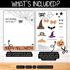 Halloween Spider Pumpkin Handprint Craft, Autumn Craft Kit for Kids ...
