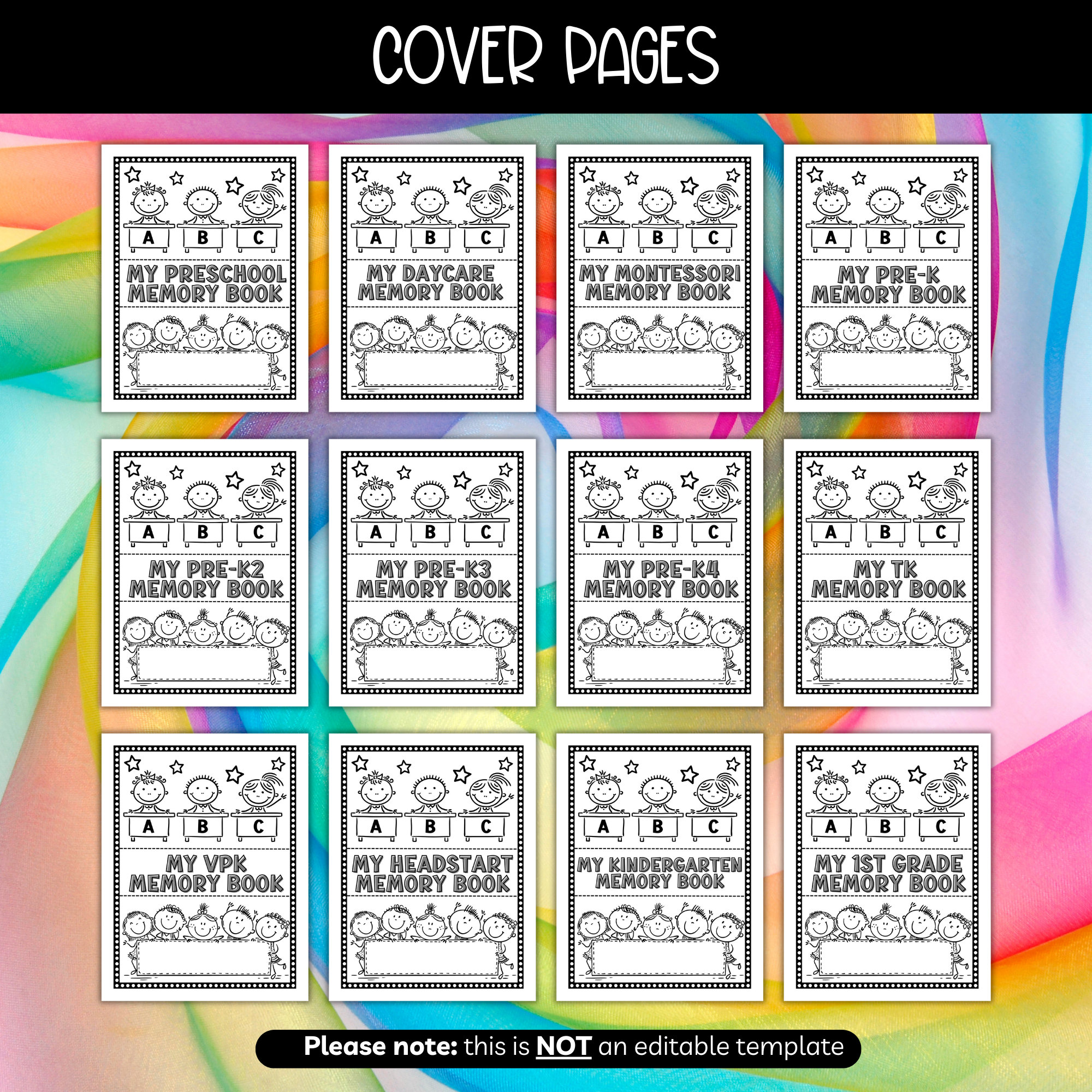 Pre-k Pre-k2 Pre-k3 End of Year Memory Book Printable, TK VPK Headstart ...