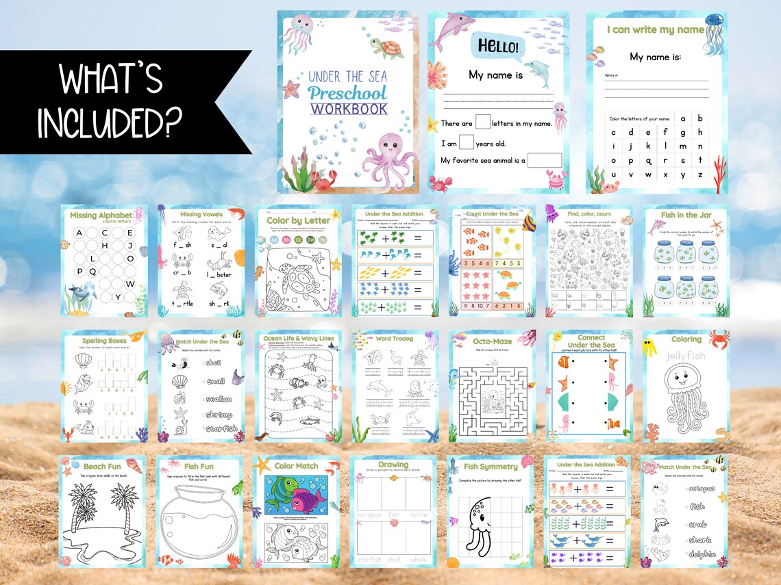 Toddler Ocean Busy Book | Preschool Curriculum ABC Math Counting ...