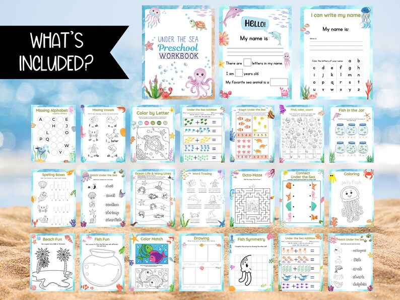 Toddler Ocean Busy Book | Preschool Curriculum ABC Math Counting ...