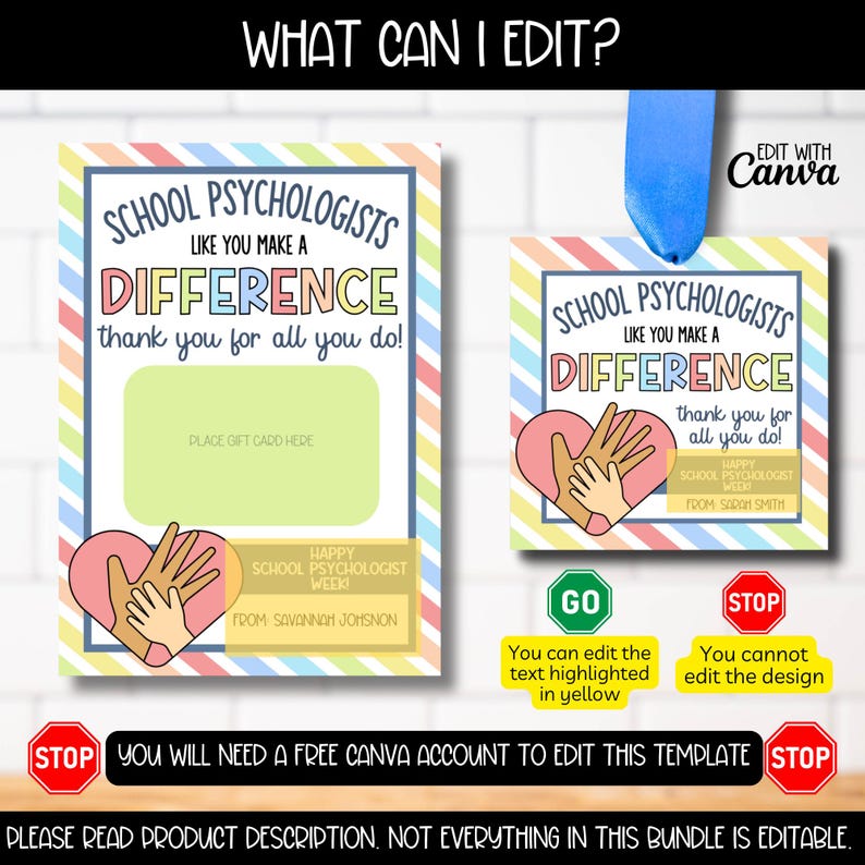 School Psychology Week Appreciation Gift Tag Banner Bundle, School ...