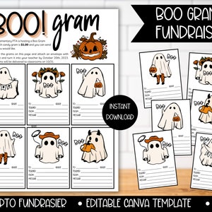 PTA PTO Spooky Boo Gram Fundraiser Flyer Template School - Etsy