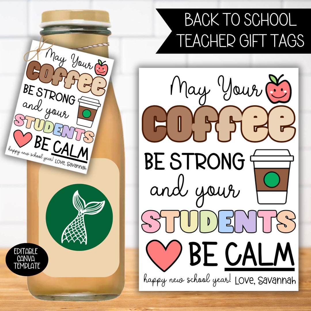 Back to School Coffee Gift Tag Teacher Gift Treat, Coffee Shop Gifts ...