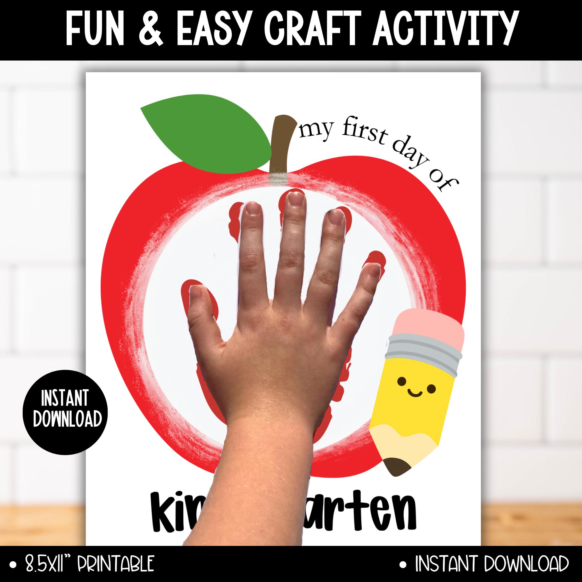 First Day of School Apple Handprint Craft 2025, Back to School ...