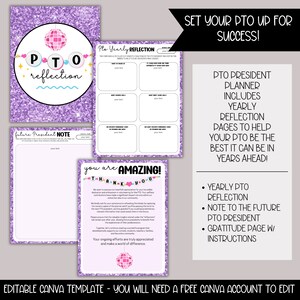 Editable in My PTO President Era Binder Planner Bundle, Pop Star PTO ...