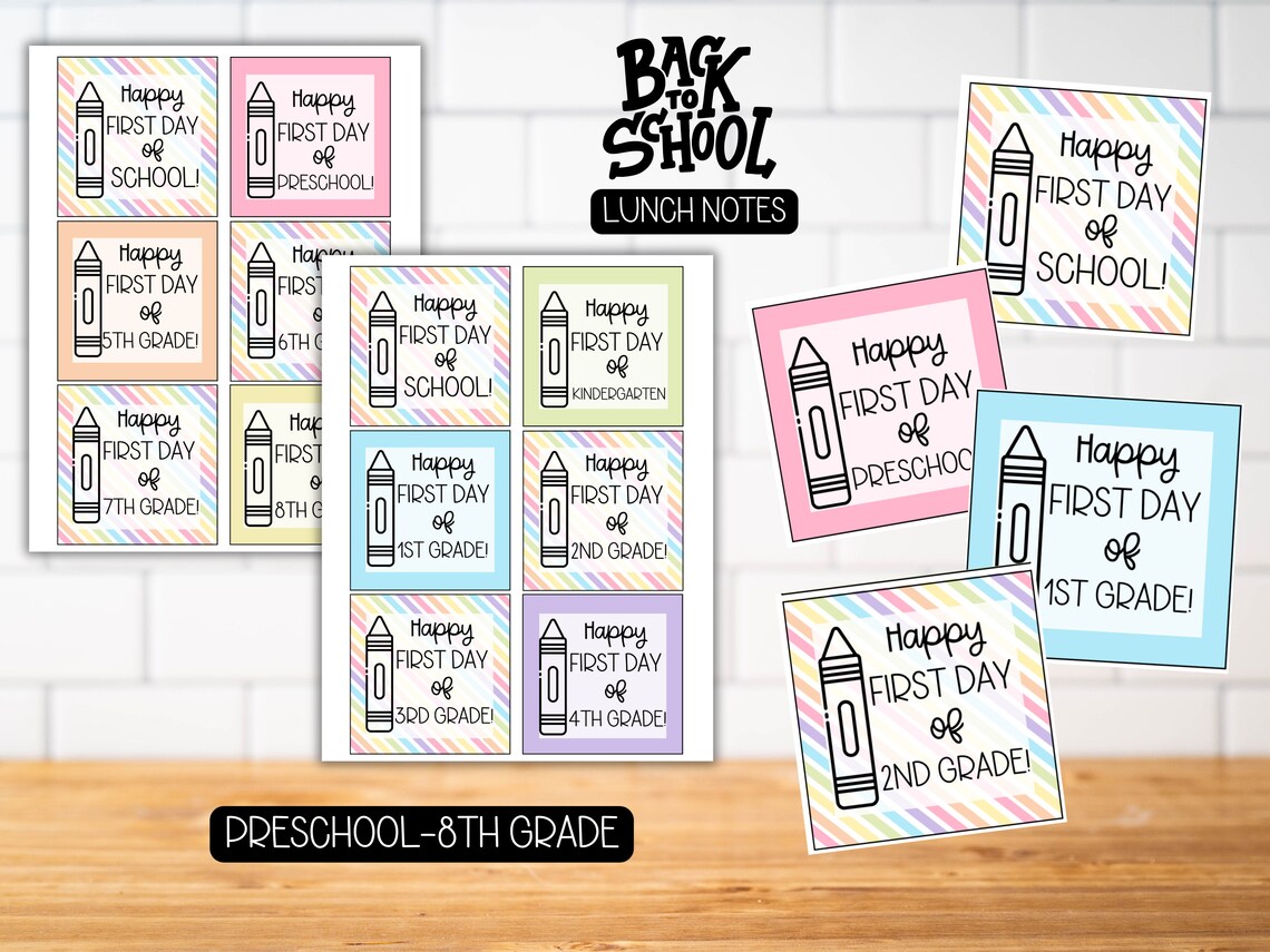 Printable Lunch Box Notes Preschool for Kids Encouragement Bundle ...