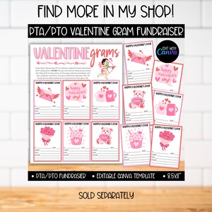 Valentine's Day Candy Lollipop Gram Tag Printable PTA PTO School ...