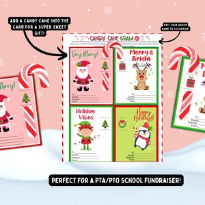 PTA PTO Candy Cane Holder Candy Gram | Christmas Gram | Holiday Gram ...