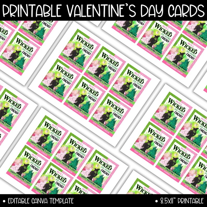 Wicked Valentine's Day Cards Template, Wizard of Oz Valentine Card Tags ...