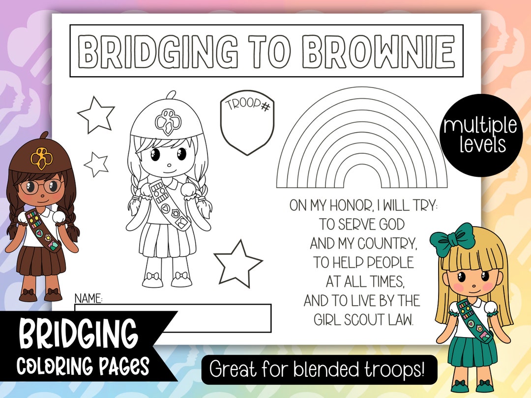 2024 Girl Scout Bridging Coloring Activity Scouts Ceremony Activities ...