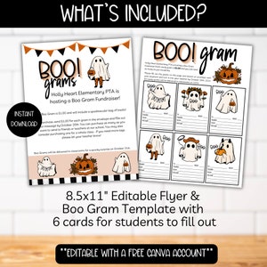 PTA PTO Boo Gram Fundraiser Flyer Template, School Fundraiser Ideas ...