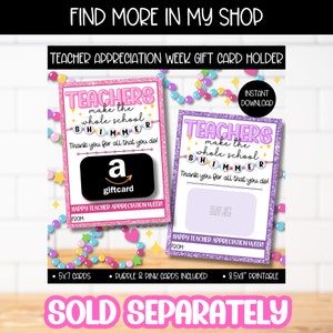 Teacher End of School Year Gift Card Holder, Pop Star Theme Teacher ...