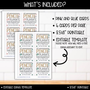 Editable Playdate Cards for Kids Template, Keep in Touch Cards, End of ...