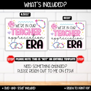 Teacher Staff Appreciation Week Theme Poster Sign Printable, PTA Lunch ...