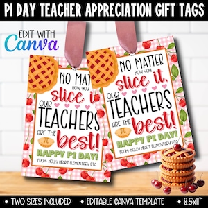 Pi Day Teacher Staff Pie Appreciation Gift Printable Tags, No Matter ...
